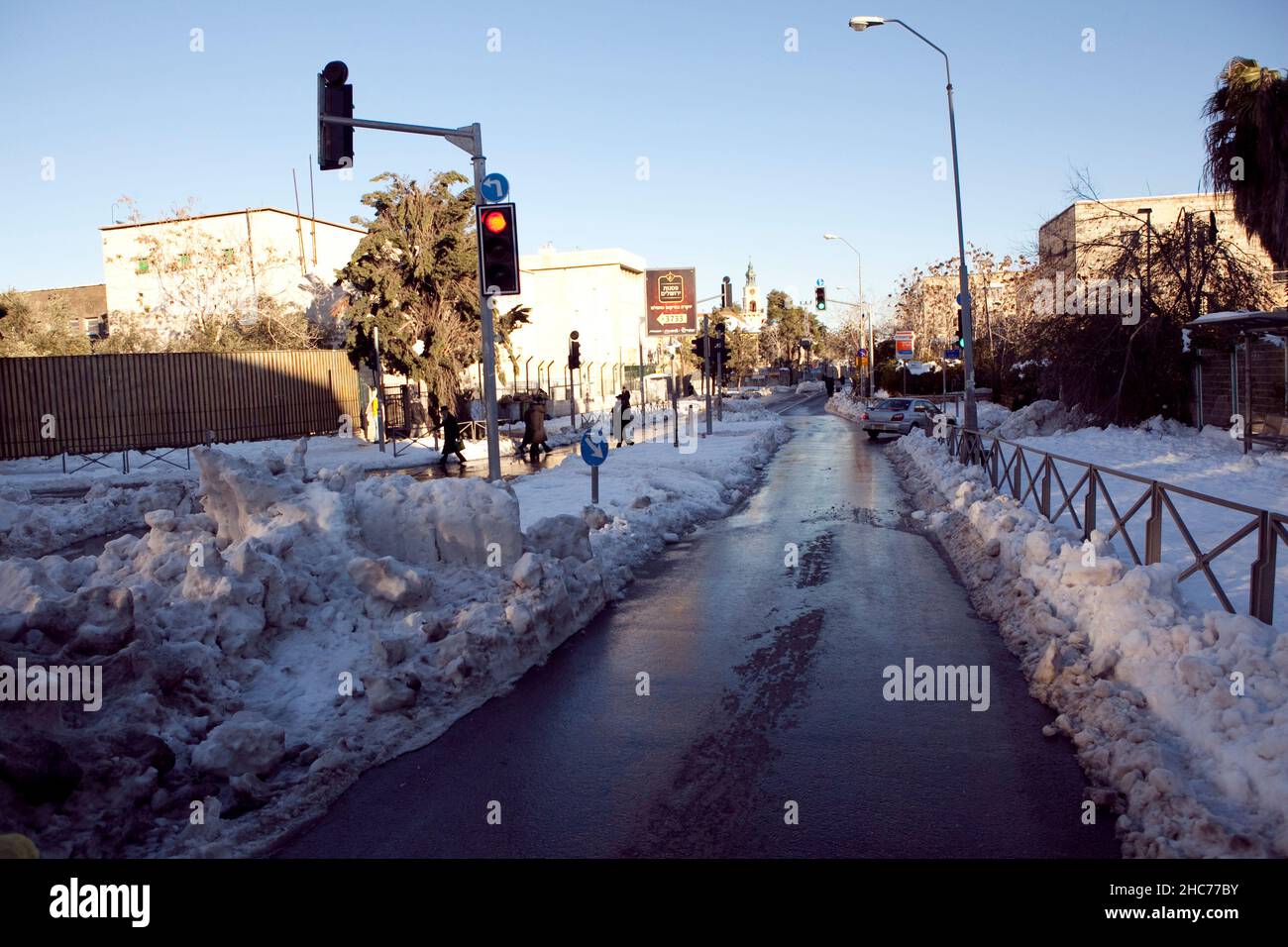 Snow in Jerusalem and the surrounding mountains Stock Photo - Alamy