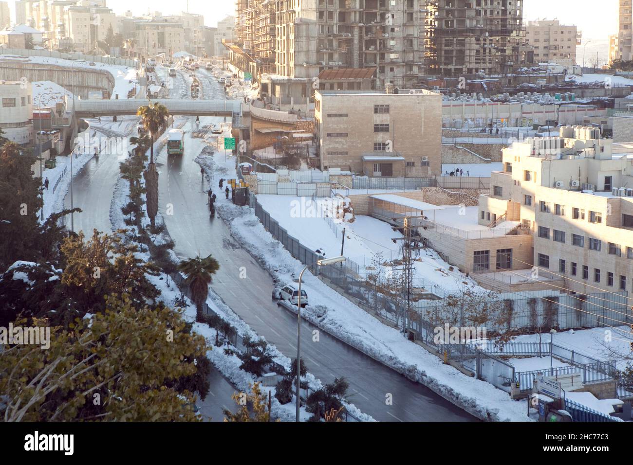 Snow in Jerusalem and the surrounding mountains Stock Photo - Alamy