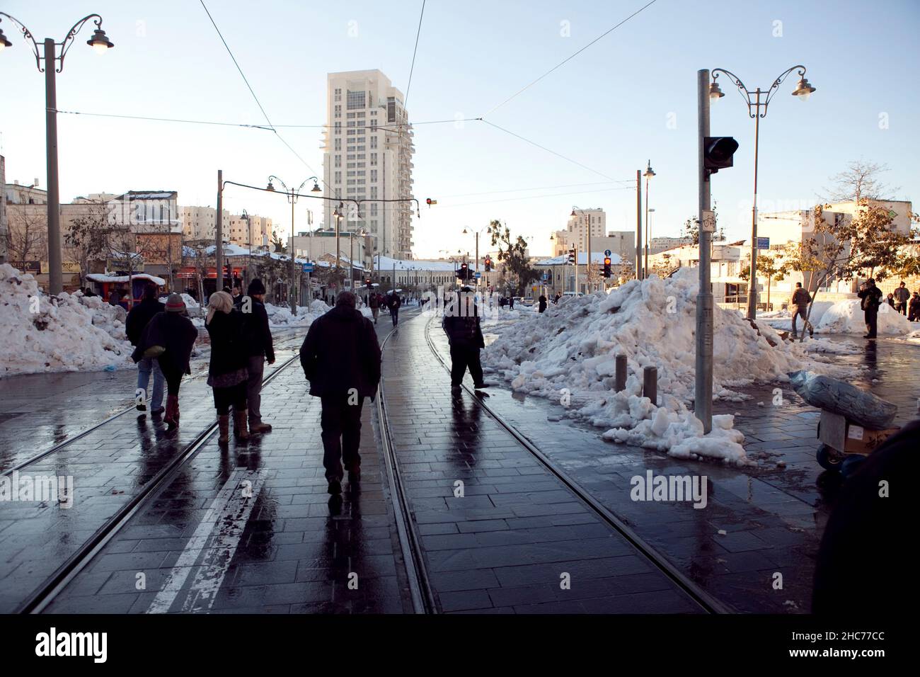 Snow in Jerusalem and the surrounding mountains Stock Photo - Alamy