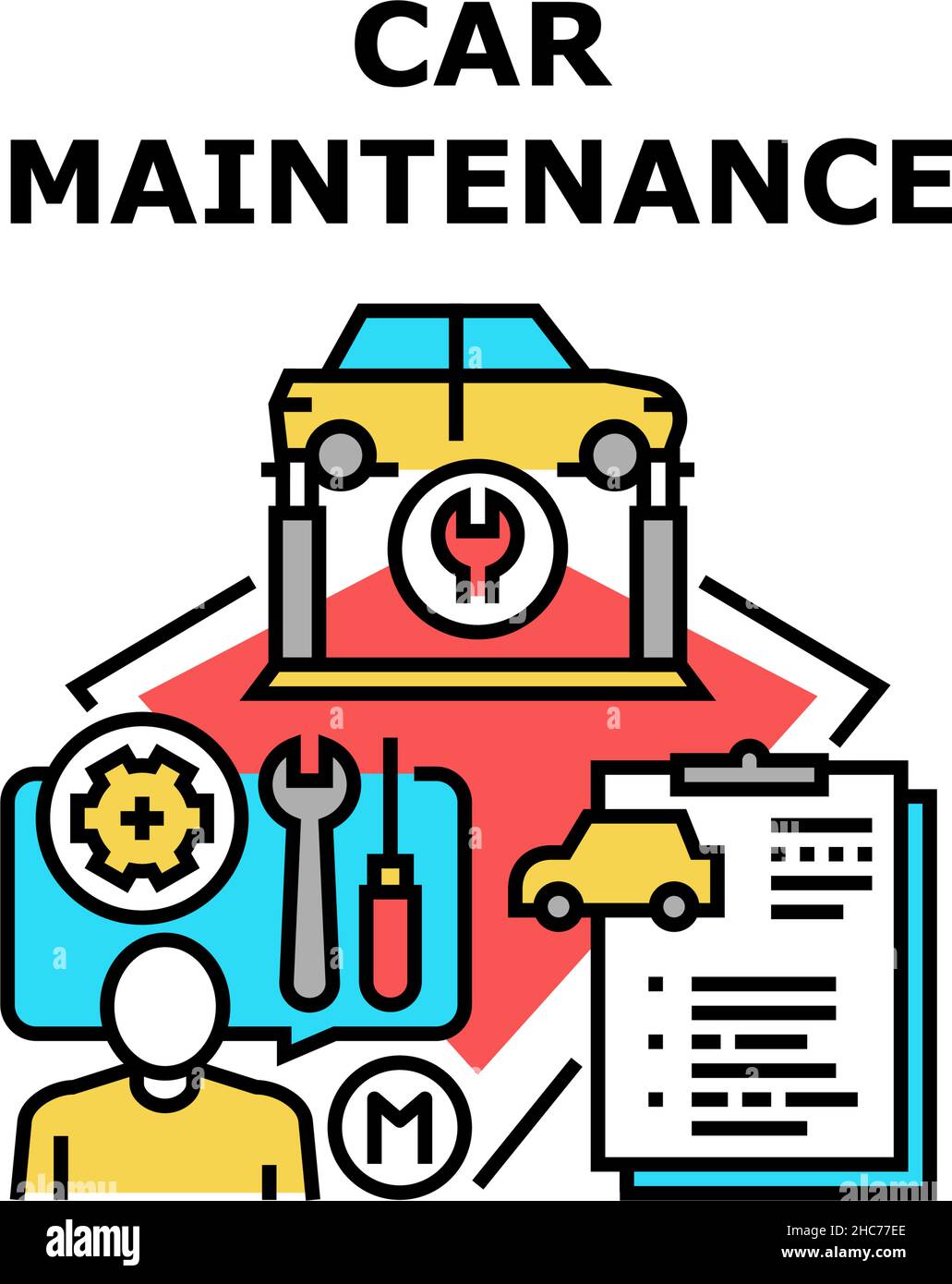Car Maintenance Vector Concept Color Illustration Stock Vector Image ...