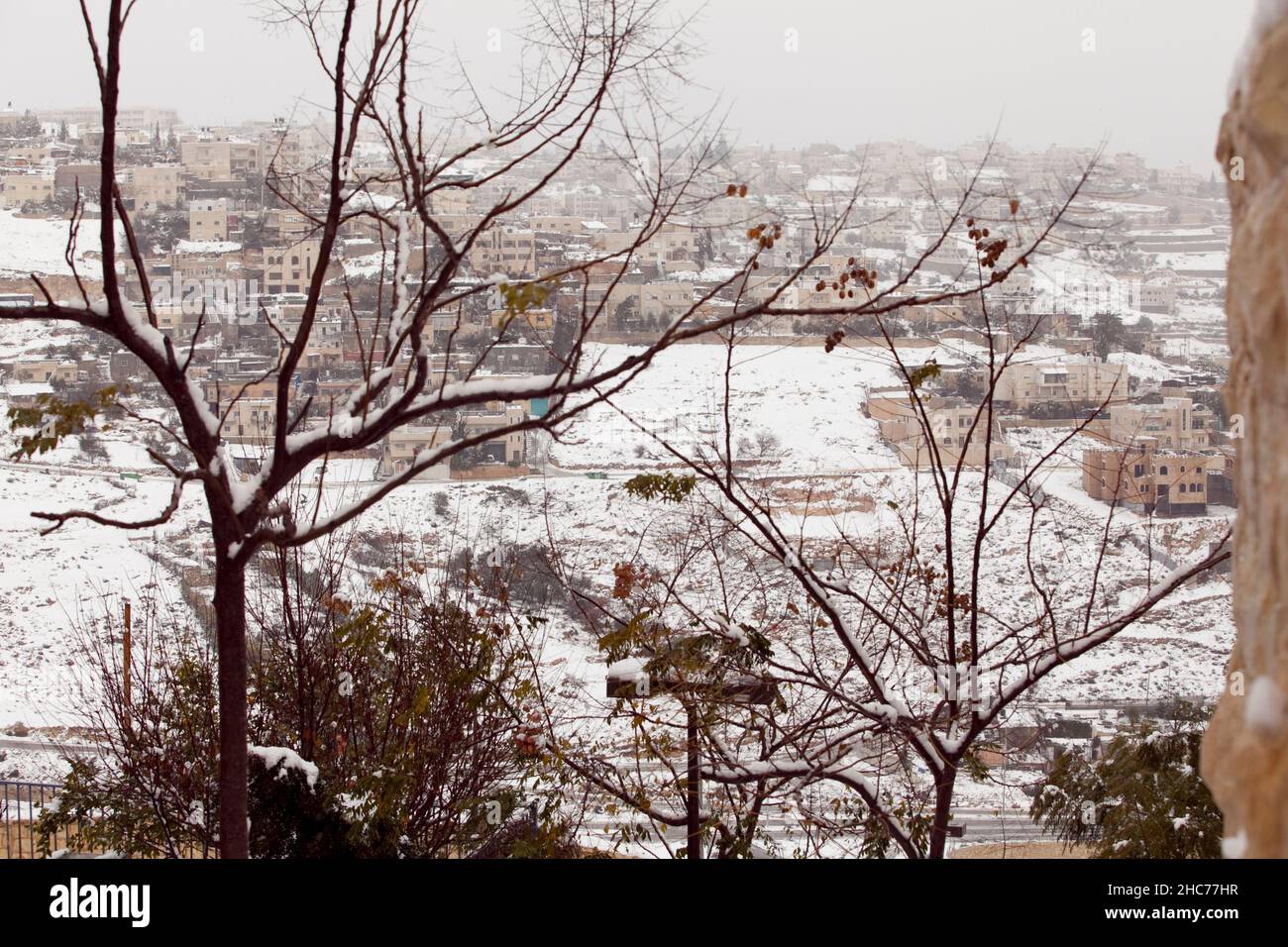Snow in Jerusalem and the surrounding mountains Stock Photo - Alamy