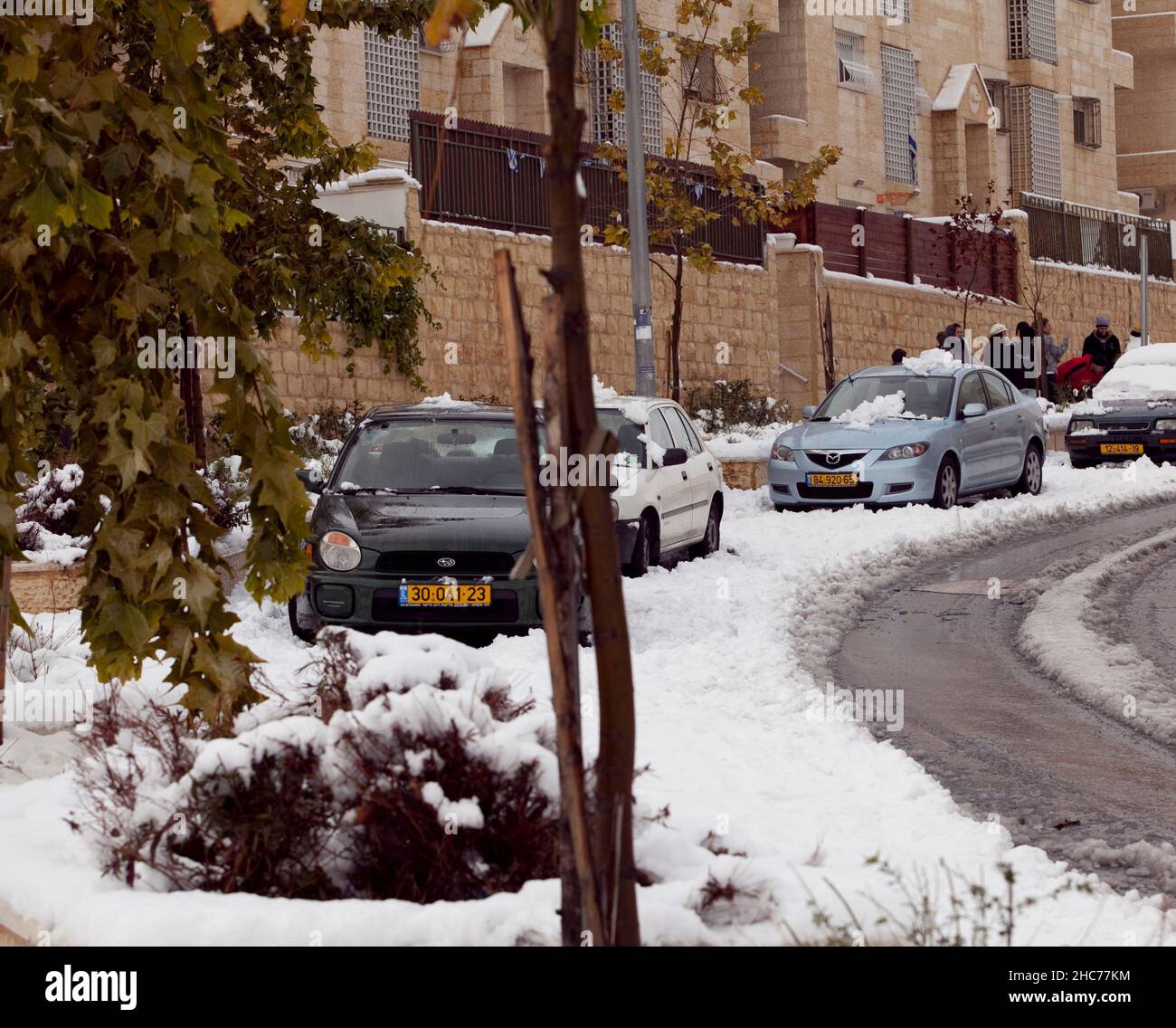 Snow in Jerusalem and the surrounding mountains Stock Photo - Alamy