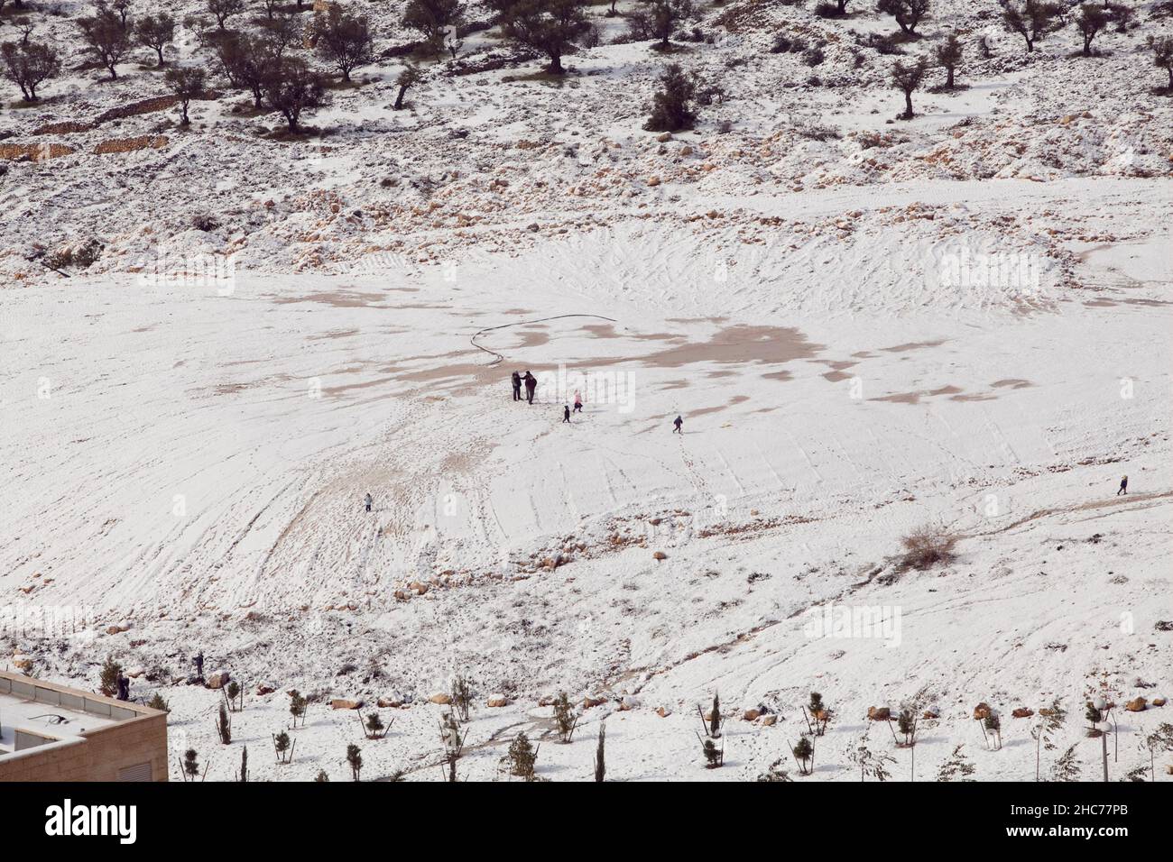 Snow in Jerusalem and the surrounding mountains Stock Photo - Alamy