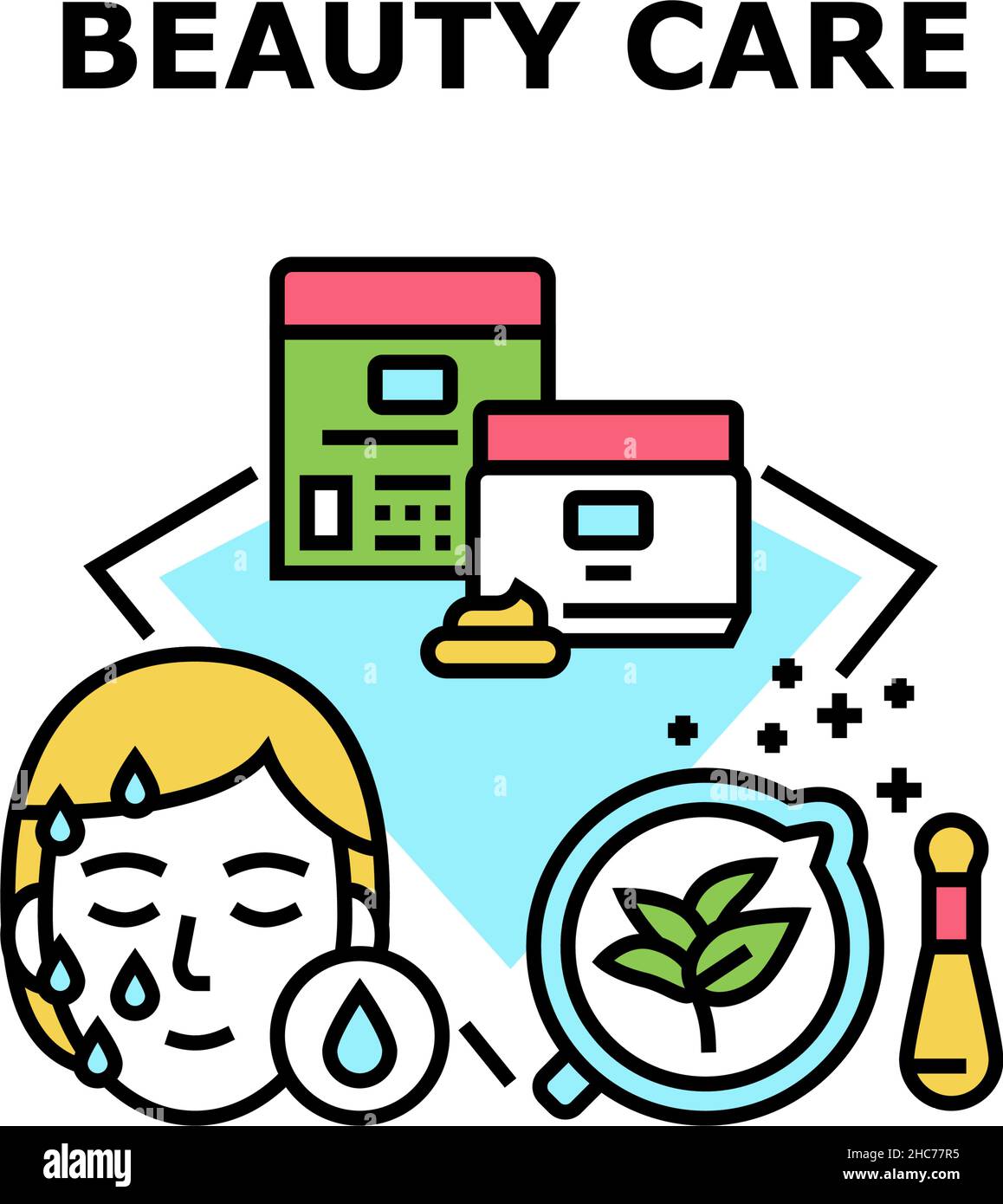 Beauty Care Vector Concept Color Illustration Stock Vector Image & Art ...