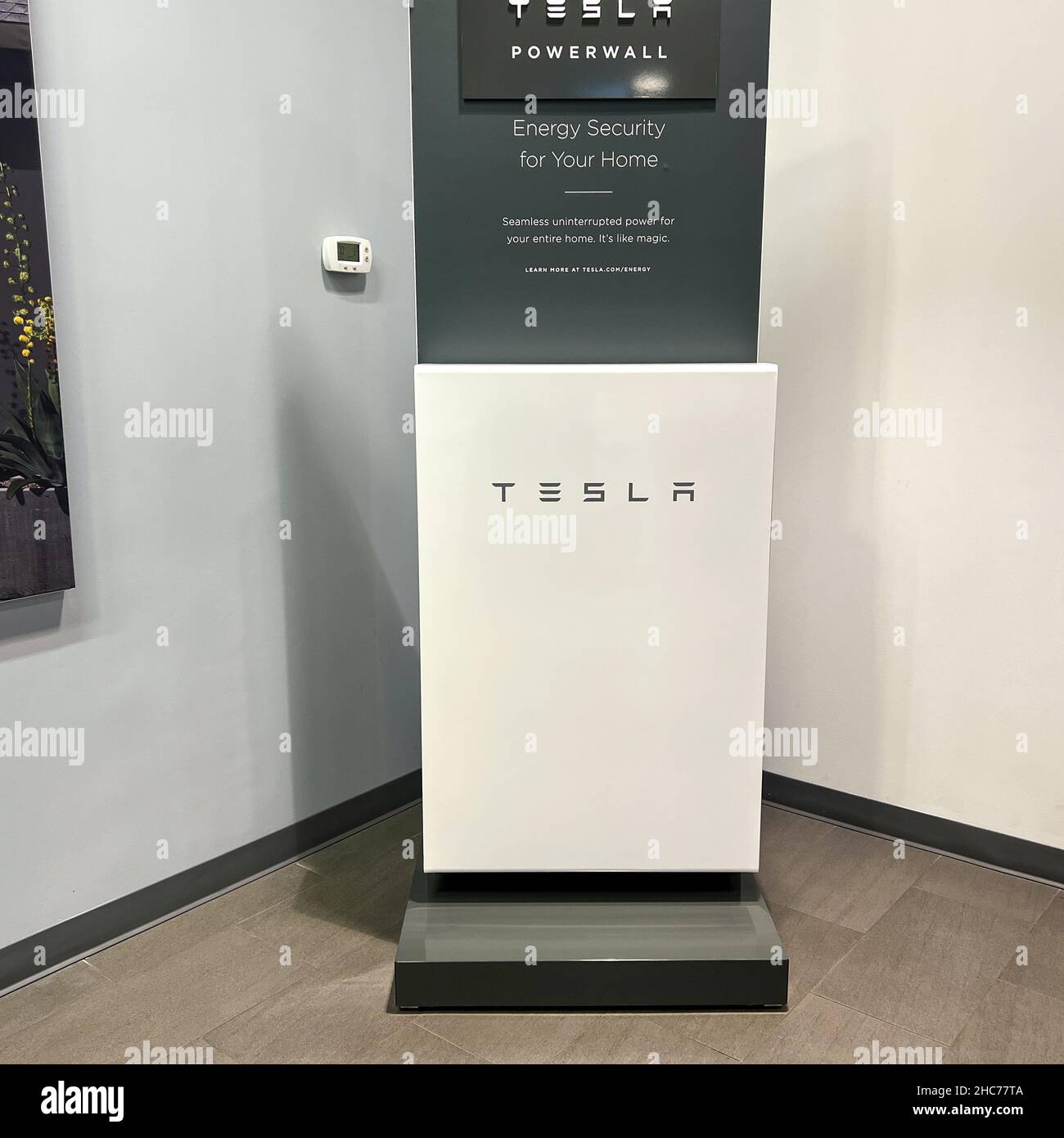 Orlando, FL USA - November 5, 2021: The Tesla Powerwall and Sign at the ...