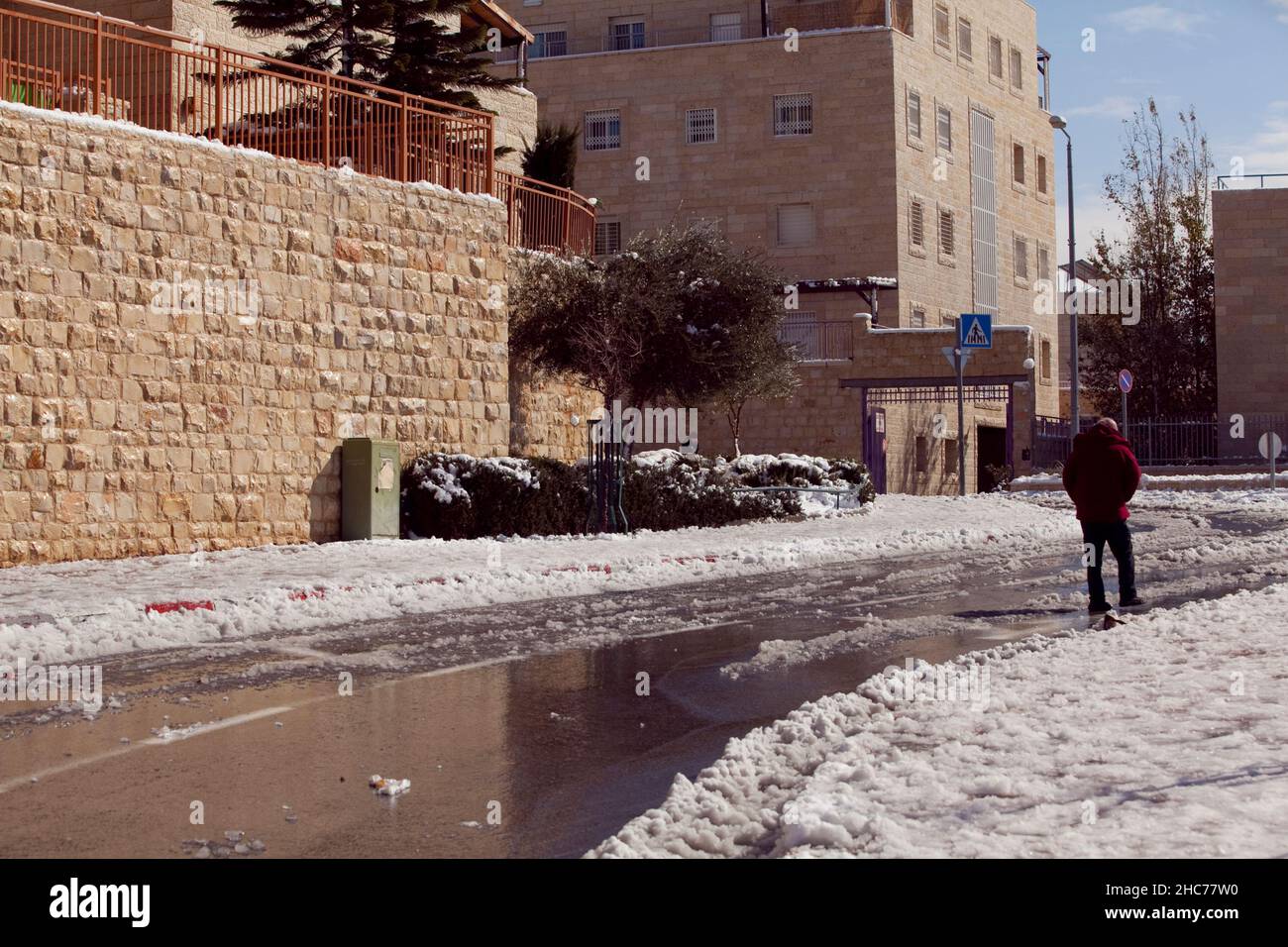 Snow in Jerusalem and the surrounding mountains Stock Photo - Alamy