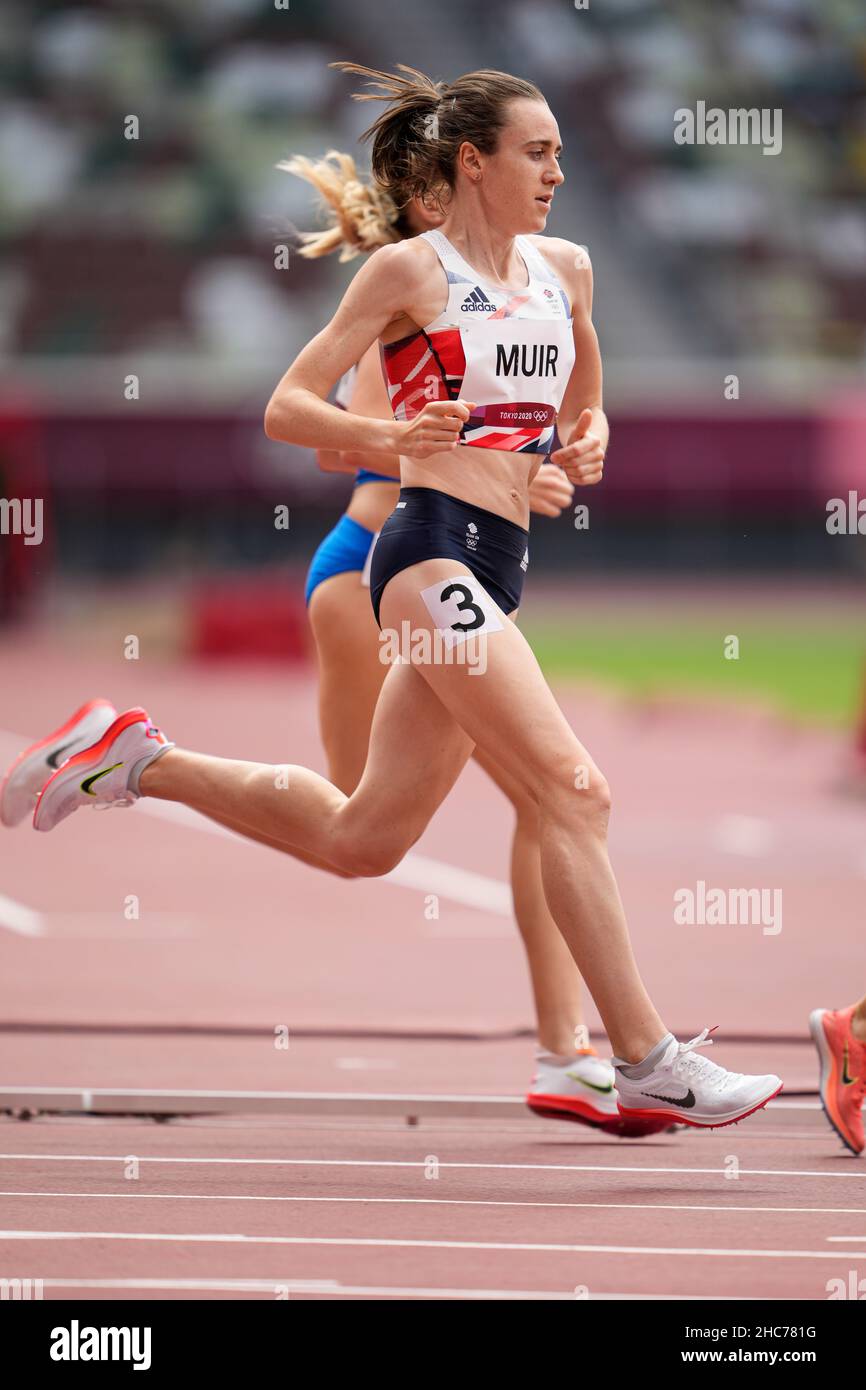 Laura Muir participating in the 1500 meters with at the Tokyo 2020 ...