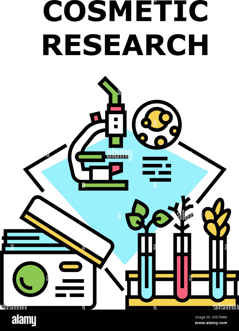 Cosmetic Research Lab Concept Color Illustration Stock Vector Image ...