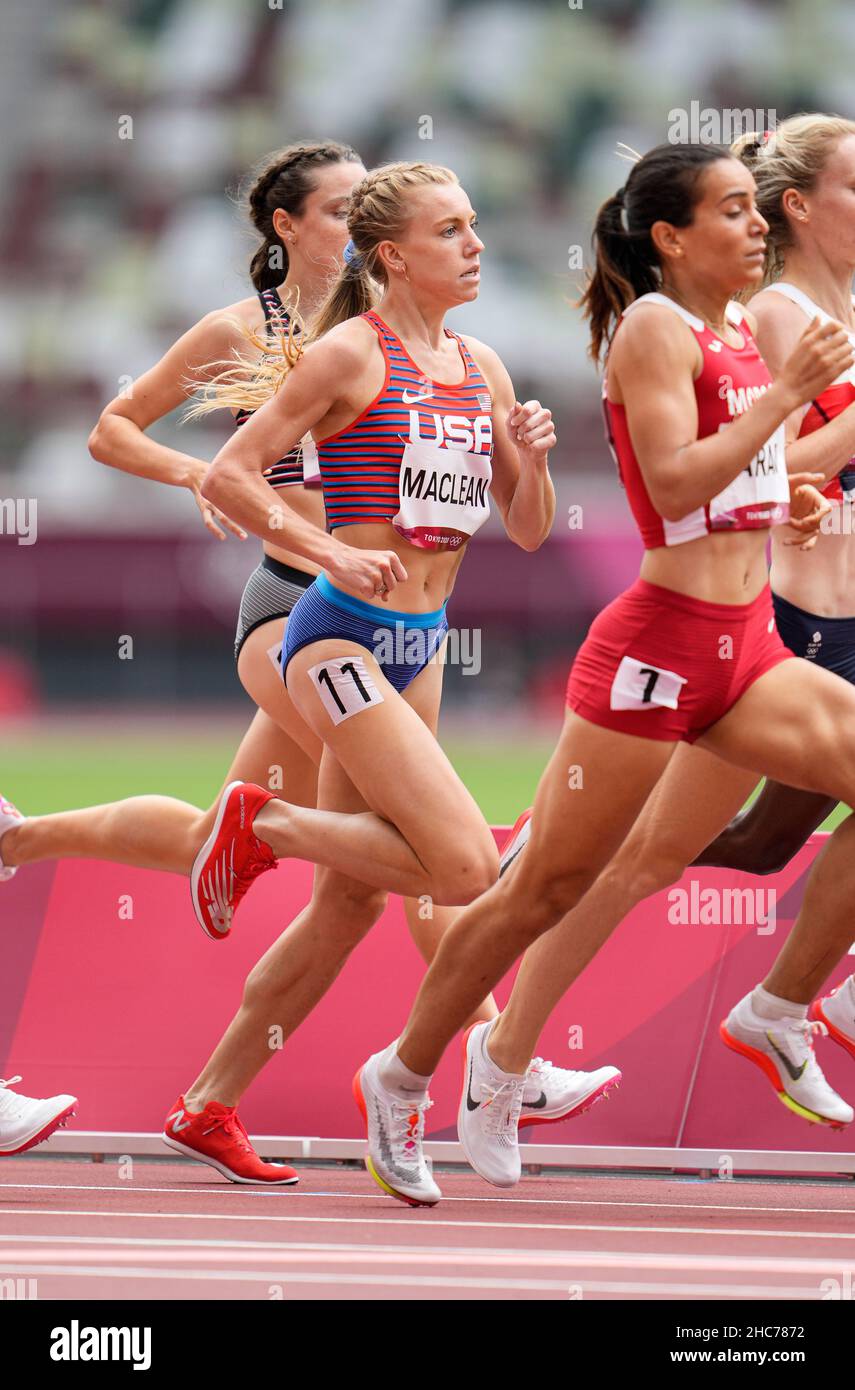 Heather Maclean participating in the 1500 meters with at the Tokyo 2020 ...