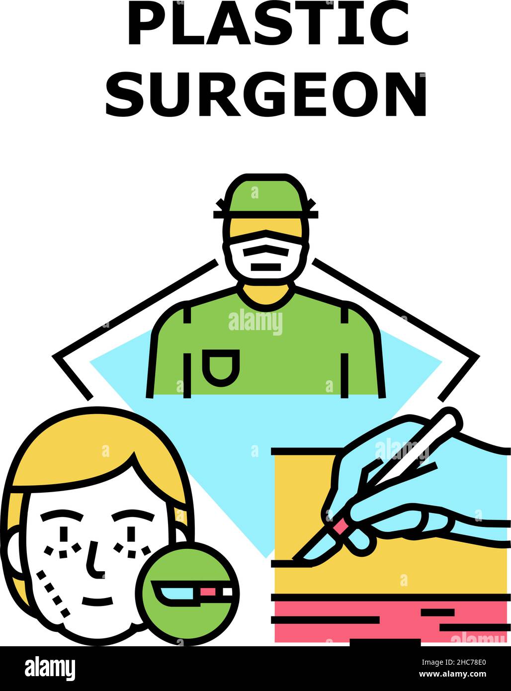 Plastic Surgeon Vector Concept Color Illustration Stock Vector Image ...