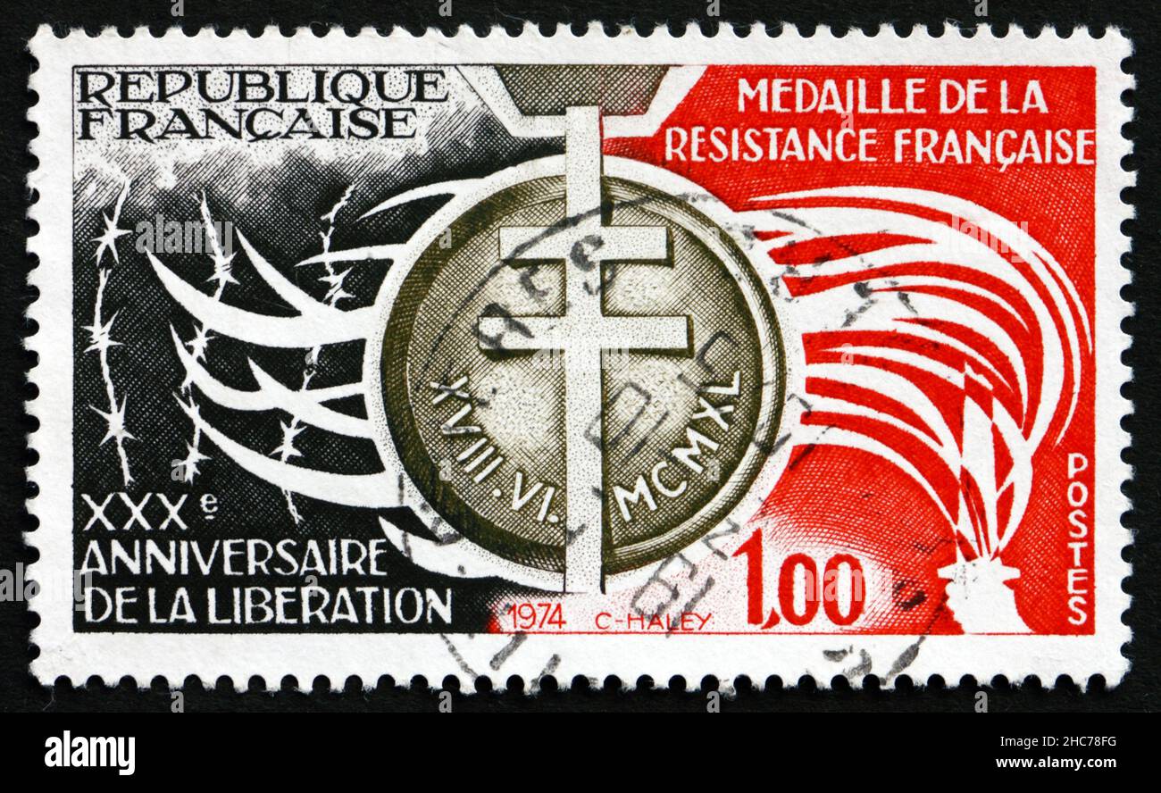 FRANCE - CIRCA 1974: a stamp printed in the France shows Order of the ...
