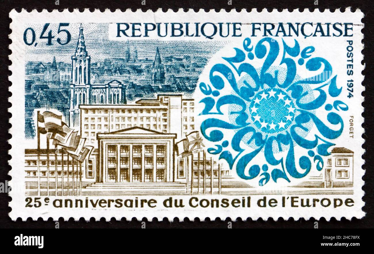 FRANCE - CIRCA 1974: a stamp printed in the France shows Council ...