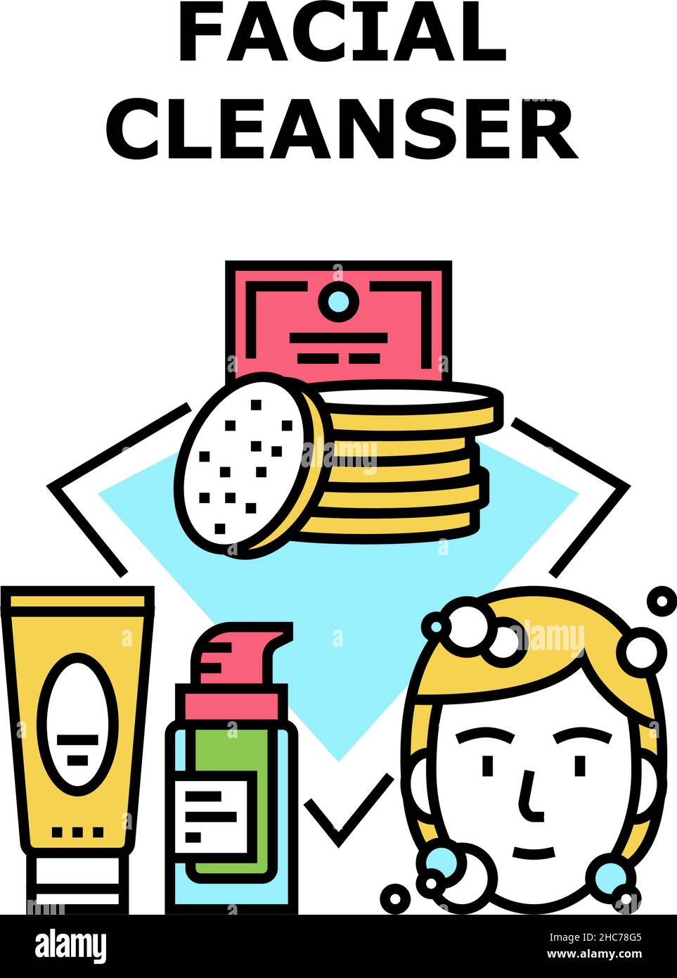 Facial Cleanser Vector Concept Color Illustration Stock Vector Image ...