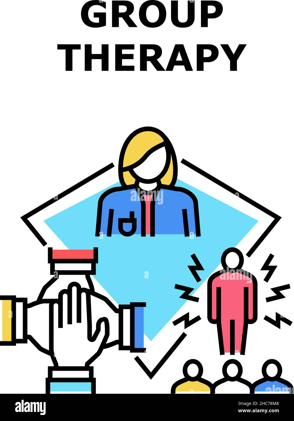 Group Therapy Vector Concept Color Illustration Stock Vector Image ...