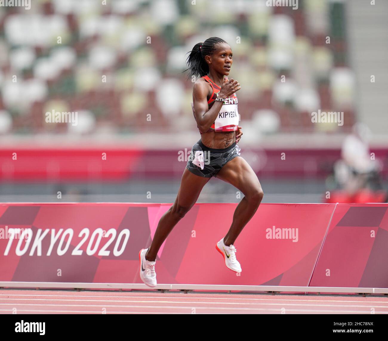 Faith Kipyegon participating in the 1500 meters with at the Tokyo 2020 ...