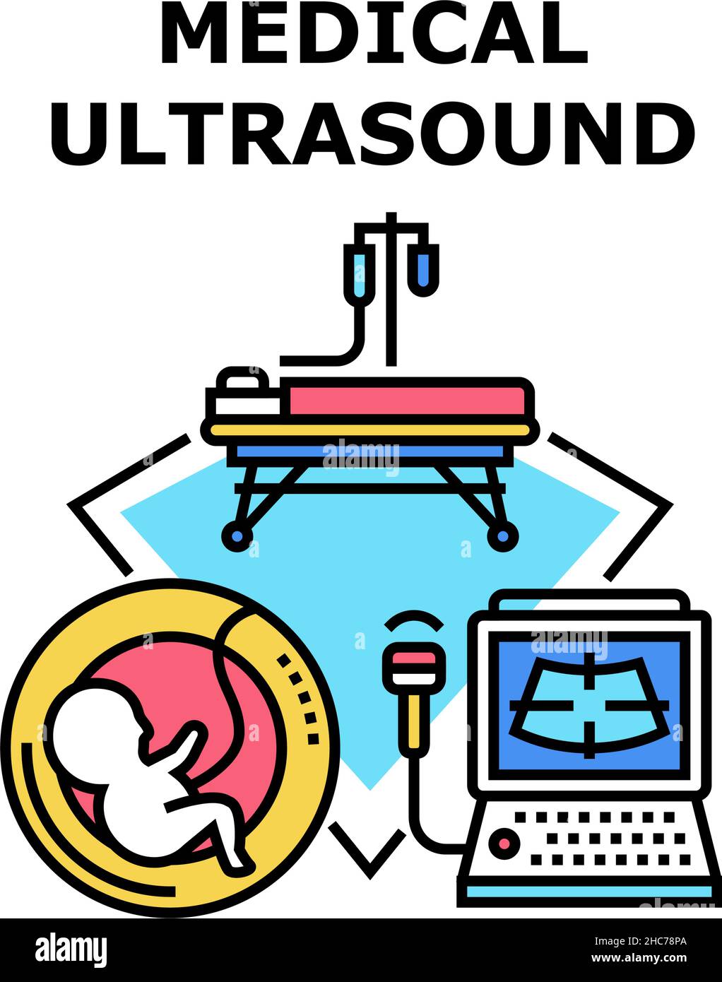 Medical Ultrasound Concept Color Illustration Stock Vector Image & Art ...