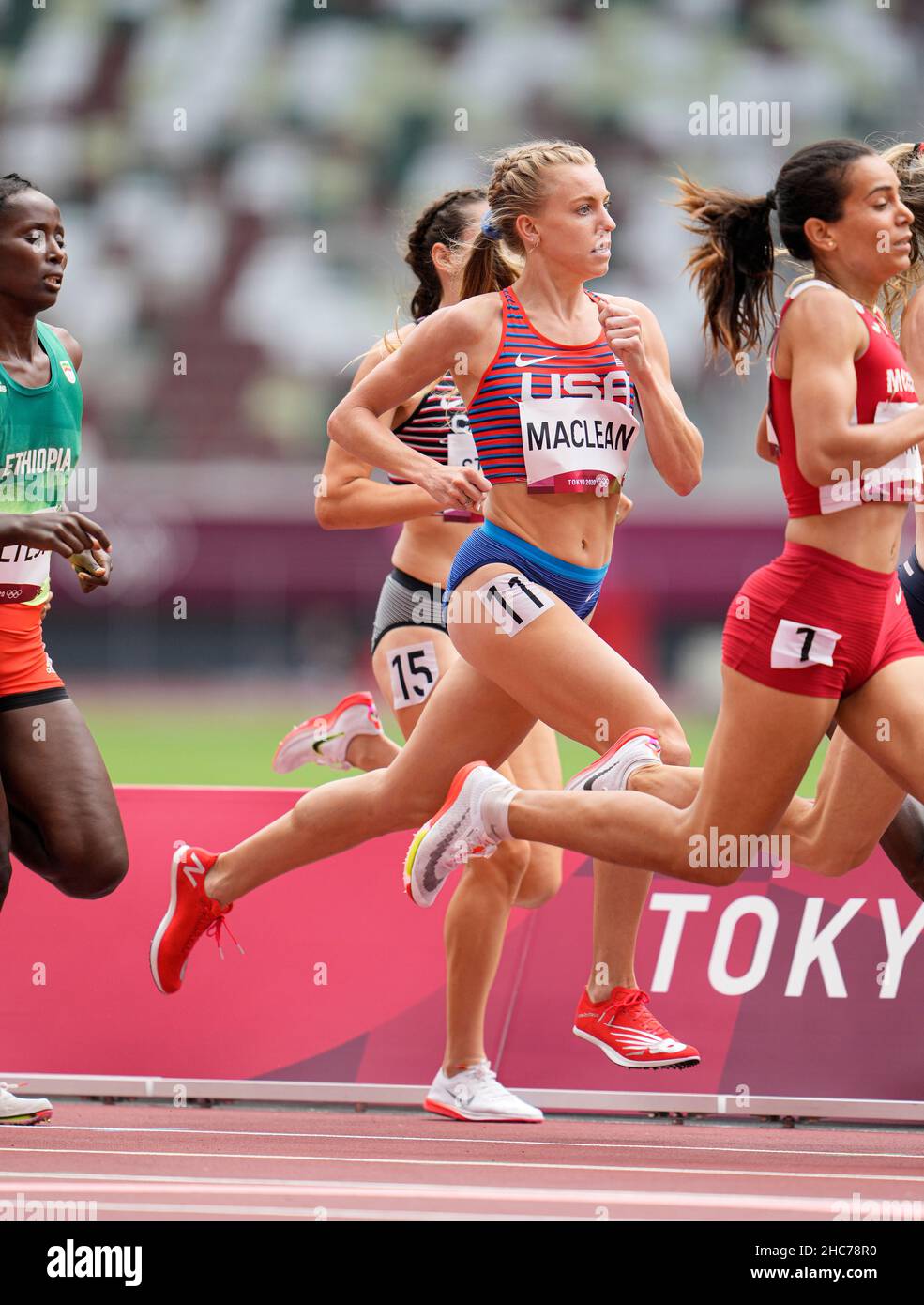 Heather Maclean participating in the 1500 meters with at the Tokyo 2020 ...