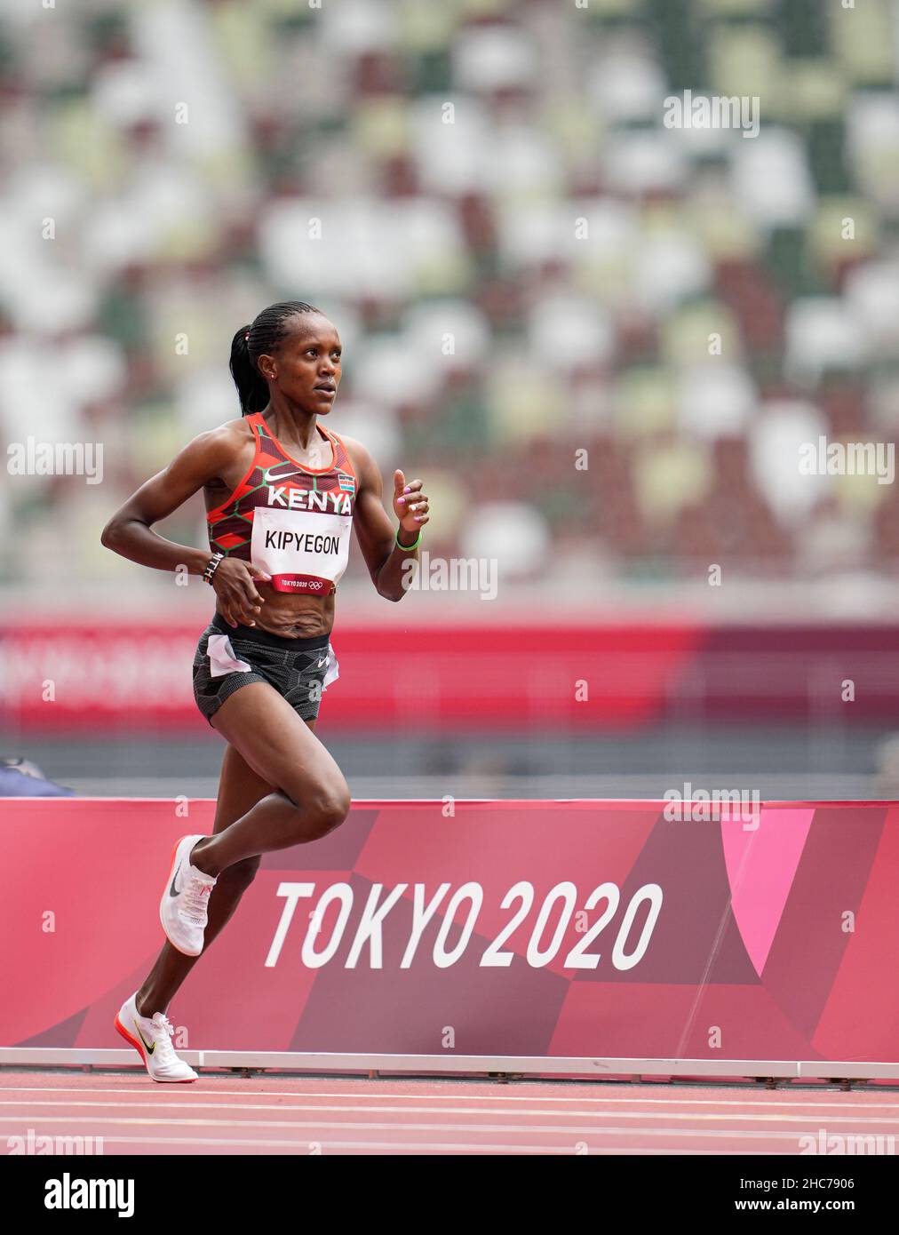 Faith Kipyegon participating in the 1500 meters with at the Tokyo 2020 ...