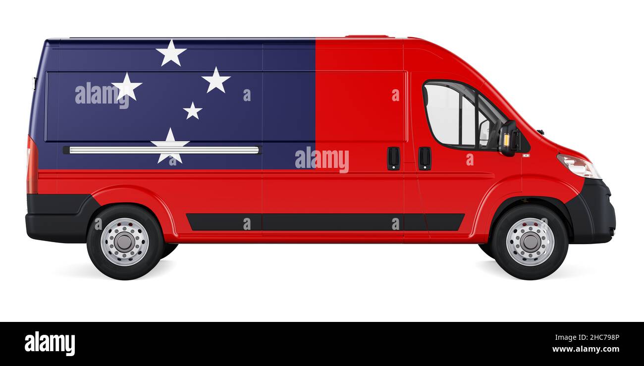 Samoan flag painted on commercial delivery van. Freight delivery in ...