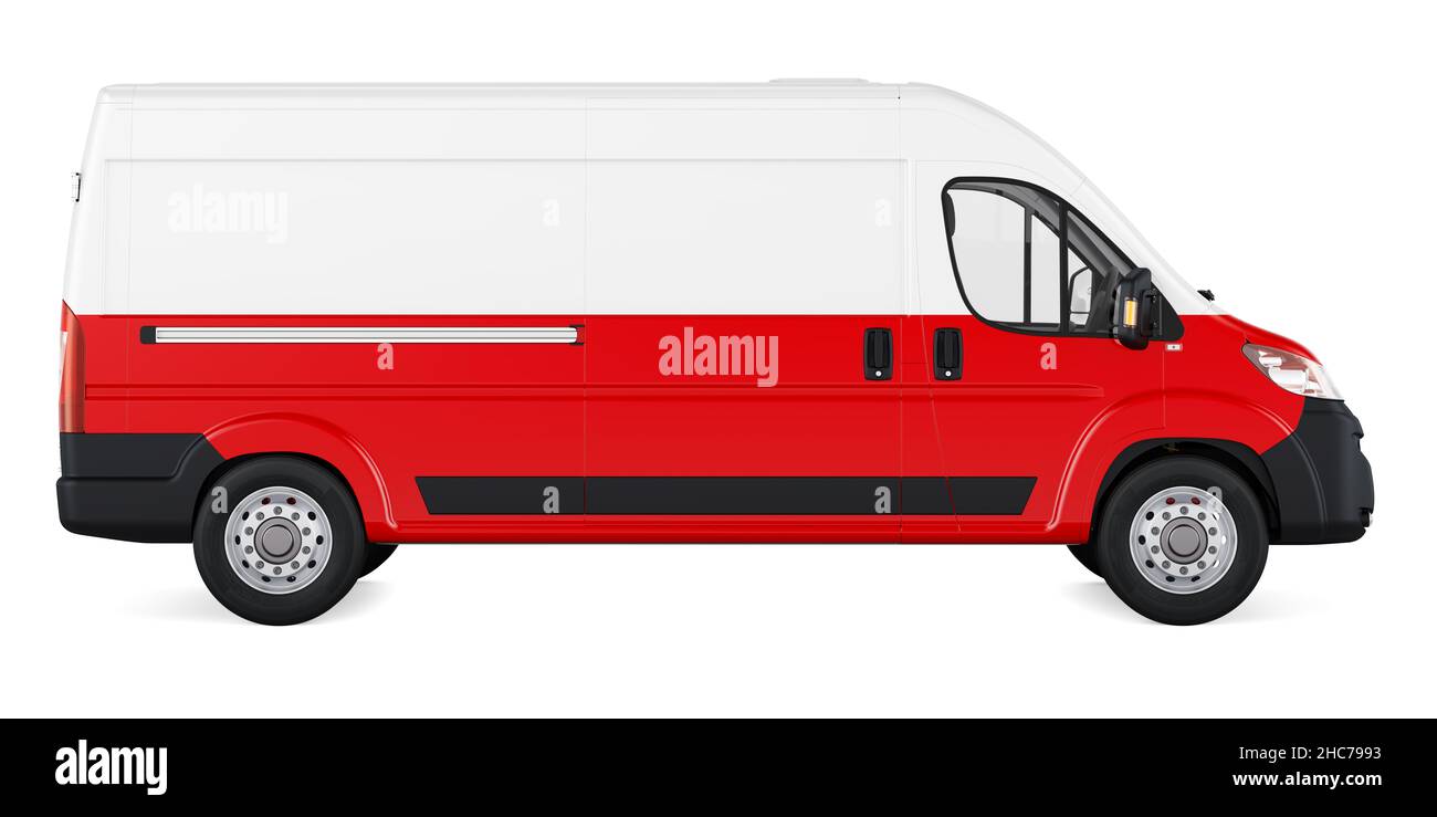 Polish flag painted on commercial delivery van. Freight delivery in ...