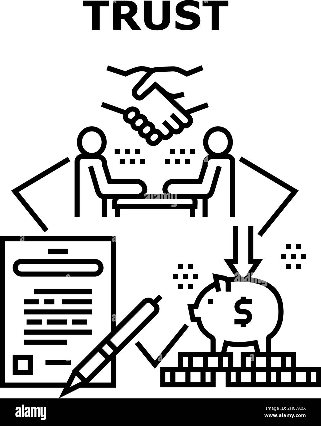 Trust Investor Vector Concept Black Illustration Stock Vector Image ...