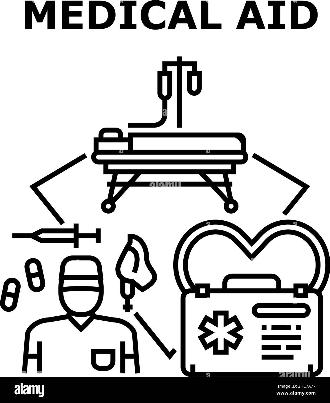 Medical Aid Vector Concept Black Illustration Stock Vector Image & Art ...