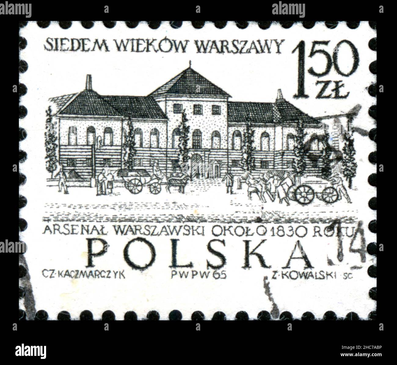 Stamp print in Poland, architecture Stock Photo - Alamy