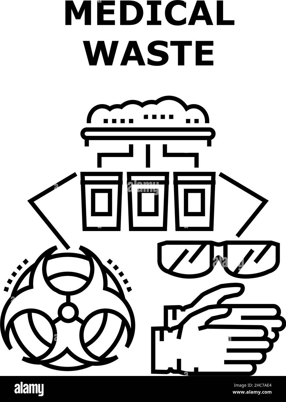 Medical Waste Vector Concept Black Illustration Stock Vector Image ...