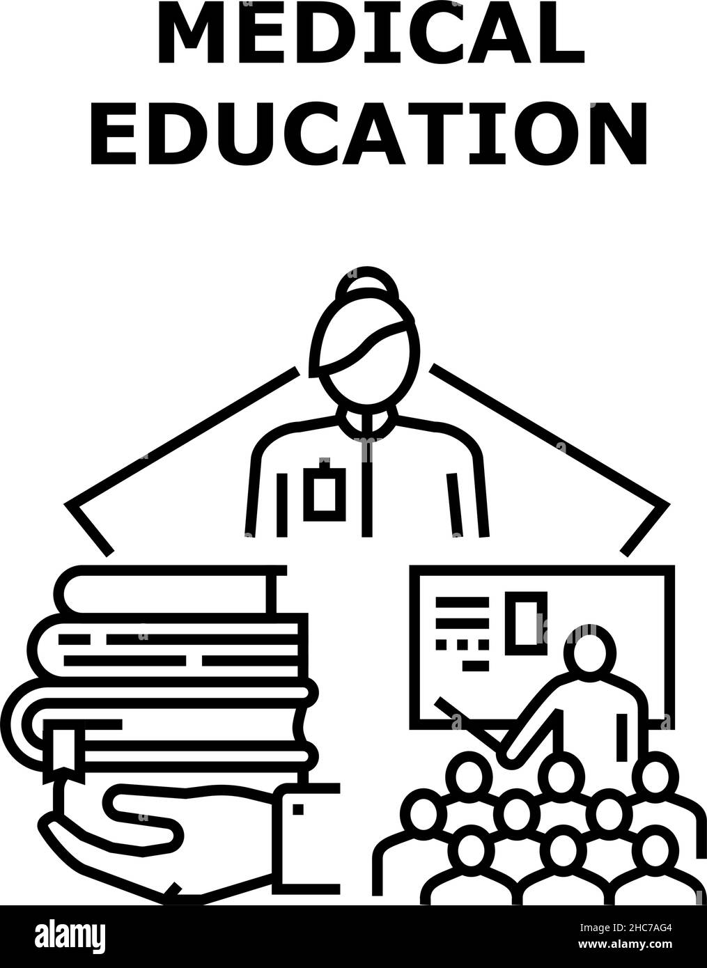 Medicine Education Concept Black Illustration Stock Vector Image & Art ...