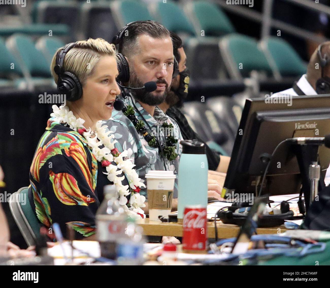 Honolulu, Hawaii. December 25, 2021 - ESPN commentators Brooke Weisbrod ...