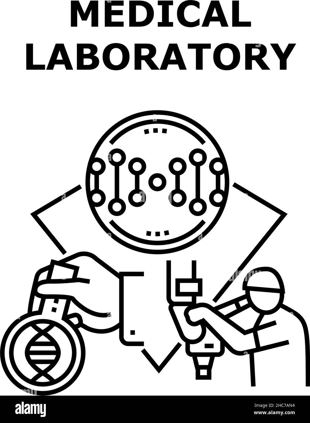 Medical Laboratory Concept Black Illustration Stock Vector Image & Art ...