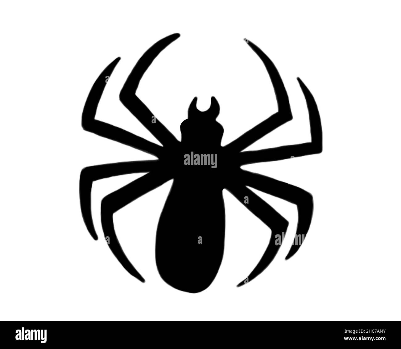 Drawing of a black spider on a white background Stock Photo - Alamy