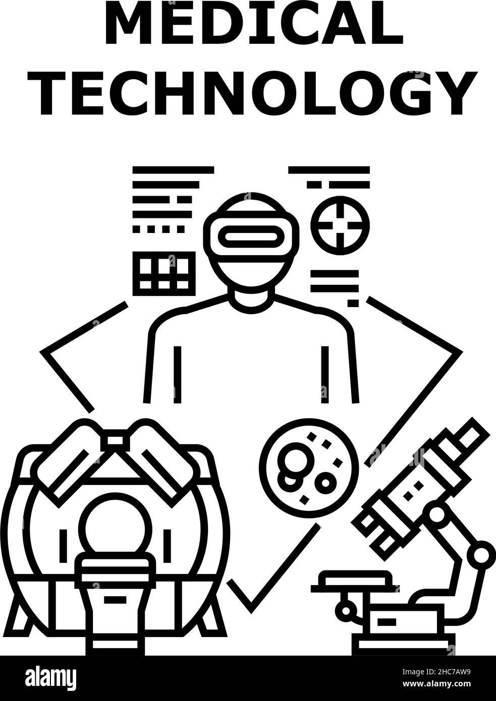Medical Technology Concept Black Illustration Stock Vector Image & Art ...
