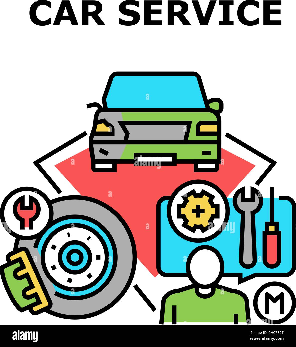 Car Service Vector Concept Color Illustration Stock Vector Image & Art ...