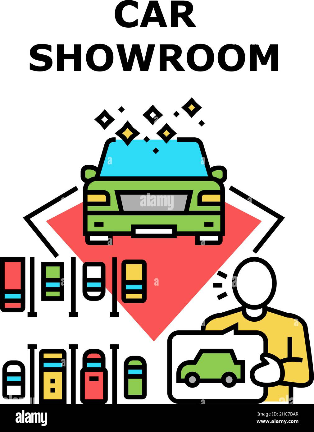 Car Showroom Vector Concept Color Illustration Stock Vector Image & Art ...