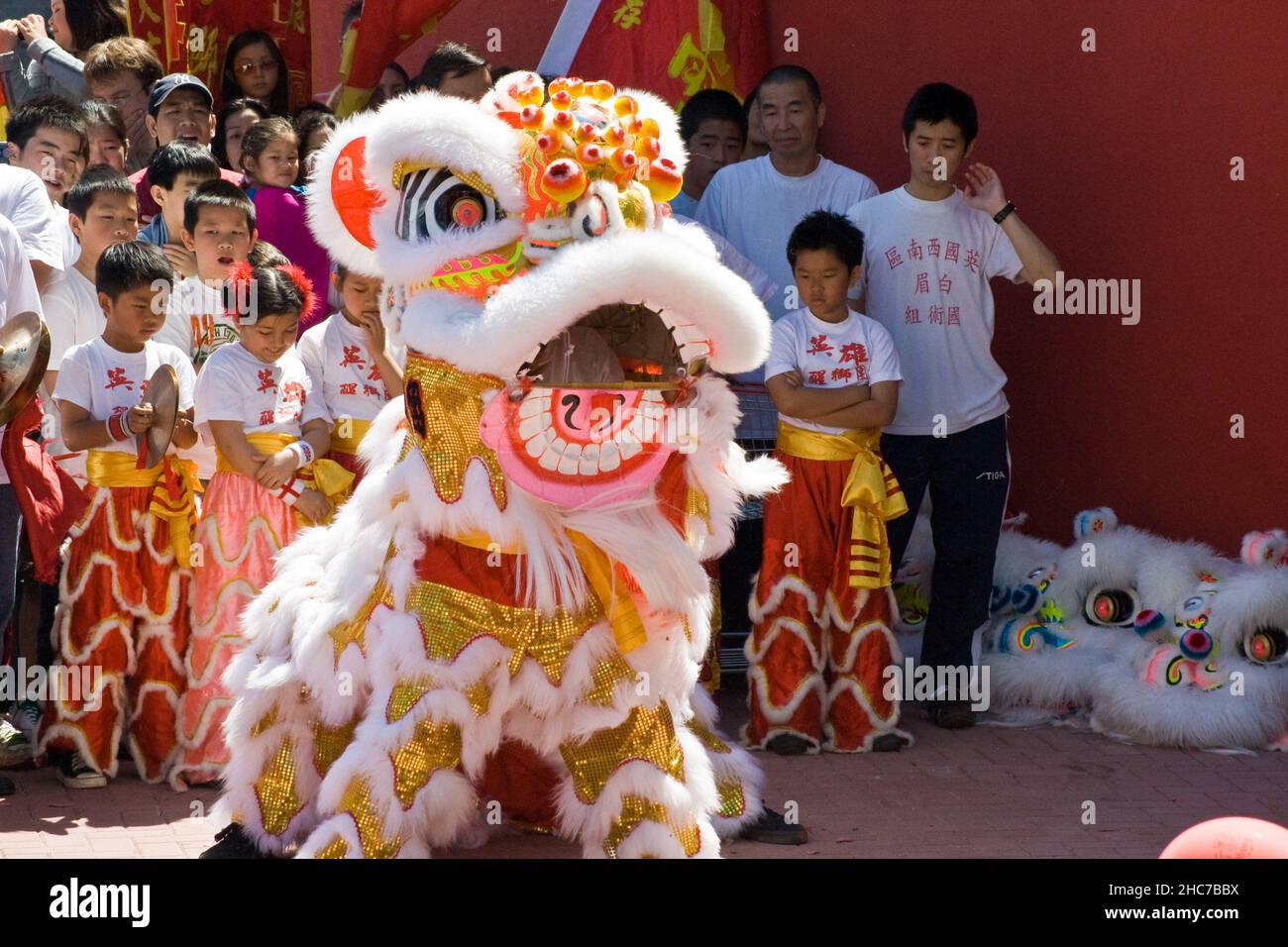 Performance of the Chinese Lion Dance during Chinese New Year Stock ...