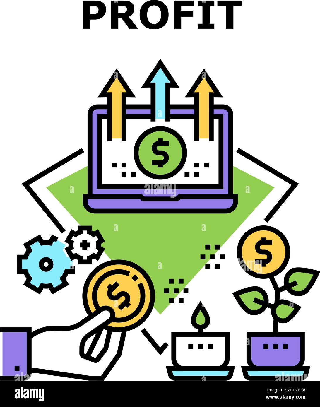 Profit And Fund Vector Concept Color Illustration Stock Vector Image ...