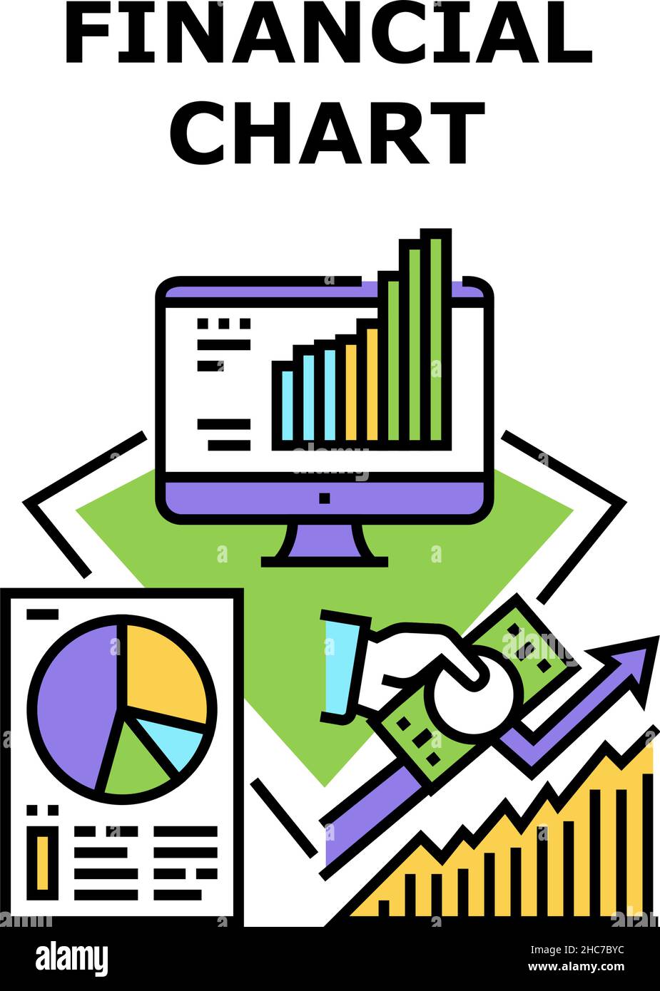 Financial Chart Vector Concept Color Illustration Stock Vector Image ...