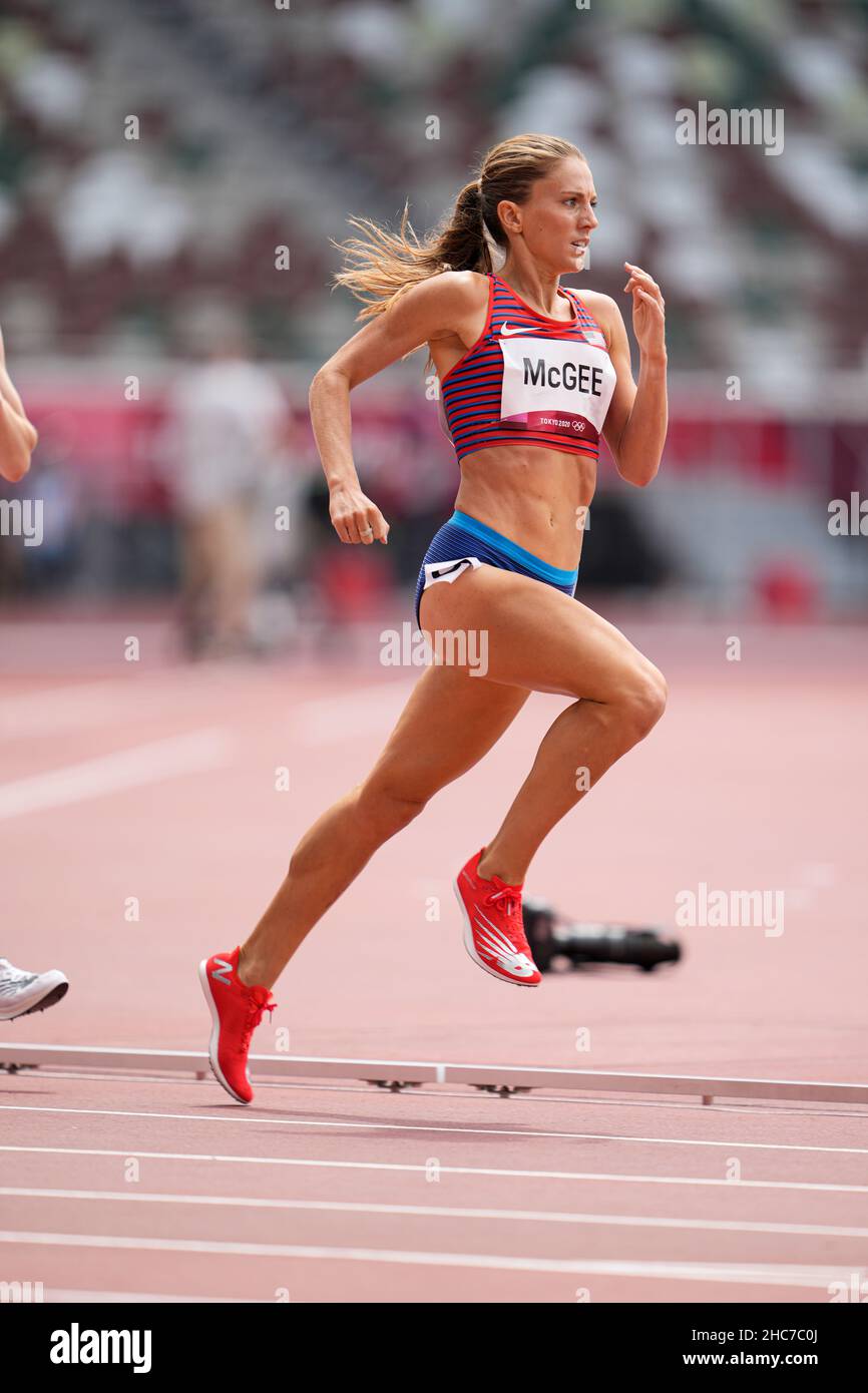 Cory Ann Mcgee participating in the 1500 meters with at the Tokyo 2020 ...