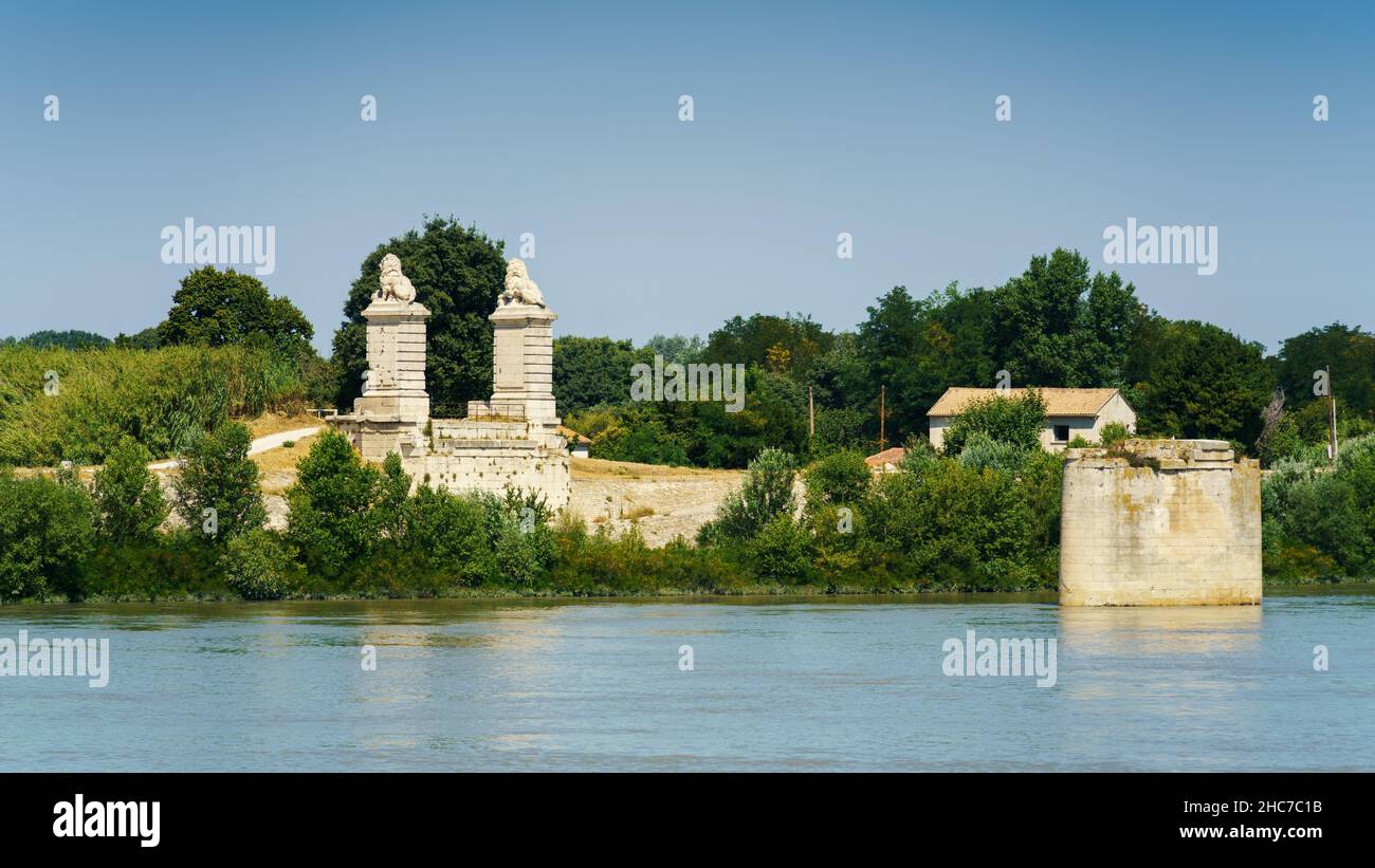 An image of Arles in France with river Rhone Stock Photo - Alamy