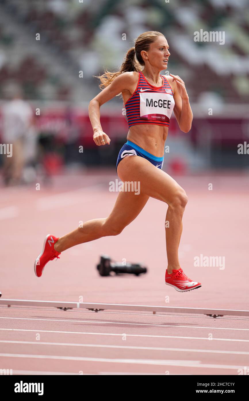 Cory Ann Mcgee participating in the 1500 meters with at the Tokyo 2020 Olympic Games Stock Photo ...