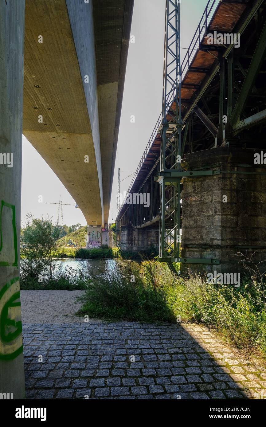 Old Old new railway bridge side by side Stock Photo - Alamy