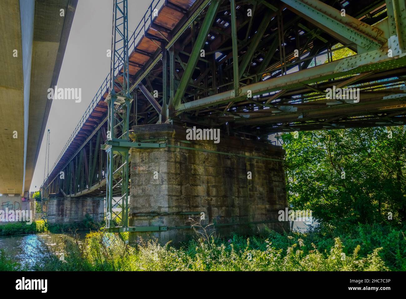 Old new railway bridge side by side Stock Photo - Alamy