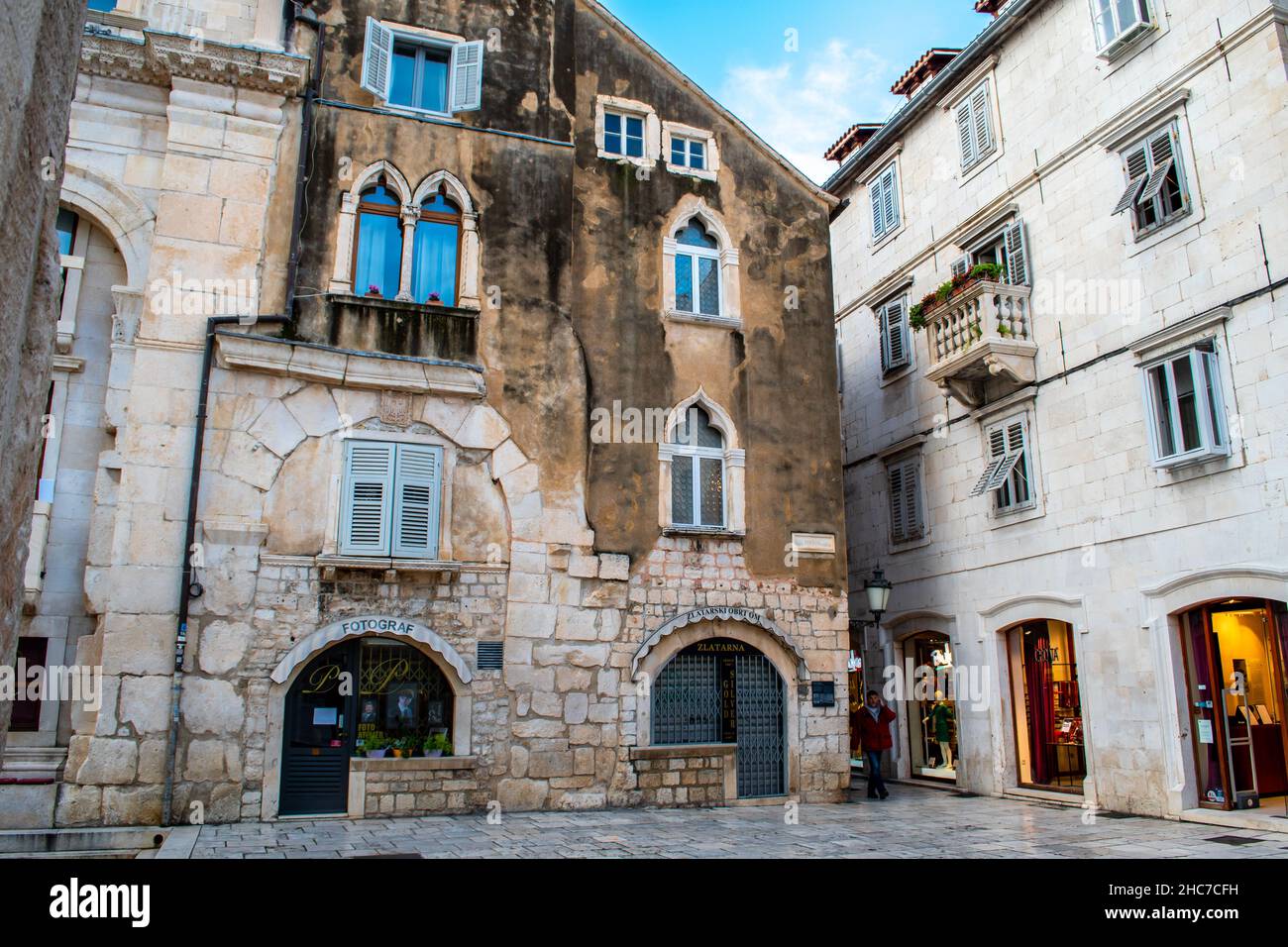 blue sky adds light to the ancient architecture in Split Croatia ...