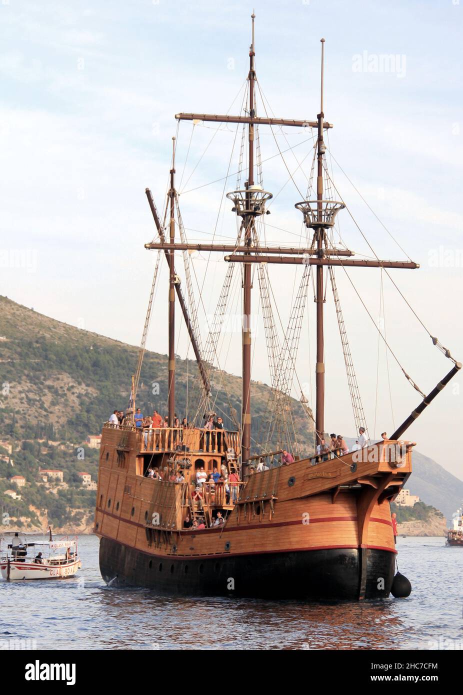 Replica of the medieval sail vessel, the carrack, serving as an ...