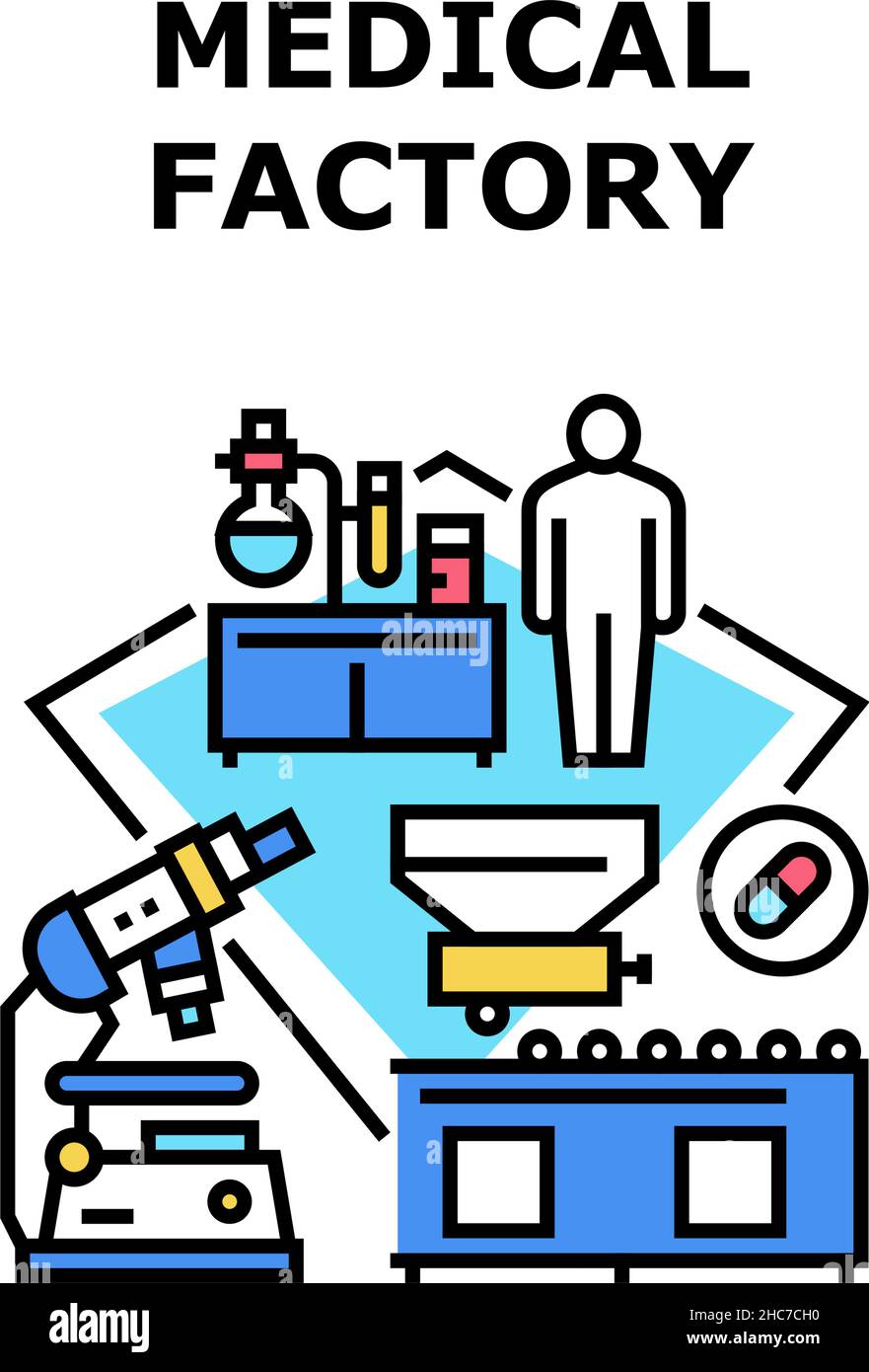 Medical Factory Vector Concept Color Illustration Stock Vector Image ...