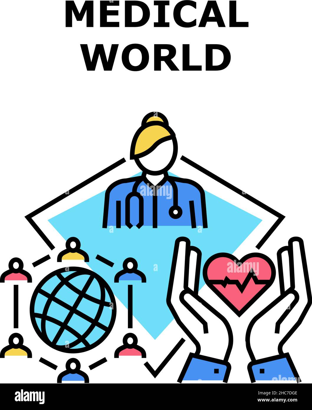 Medical World Vector Concept Color Illustration Stock Vector Image ...