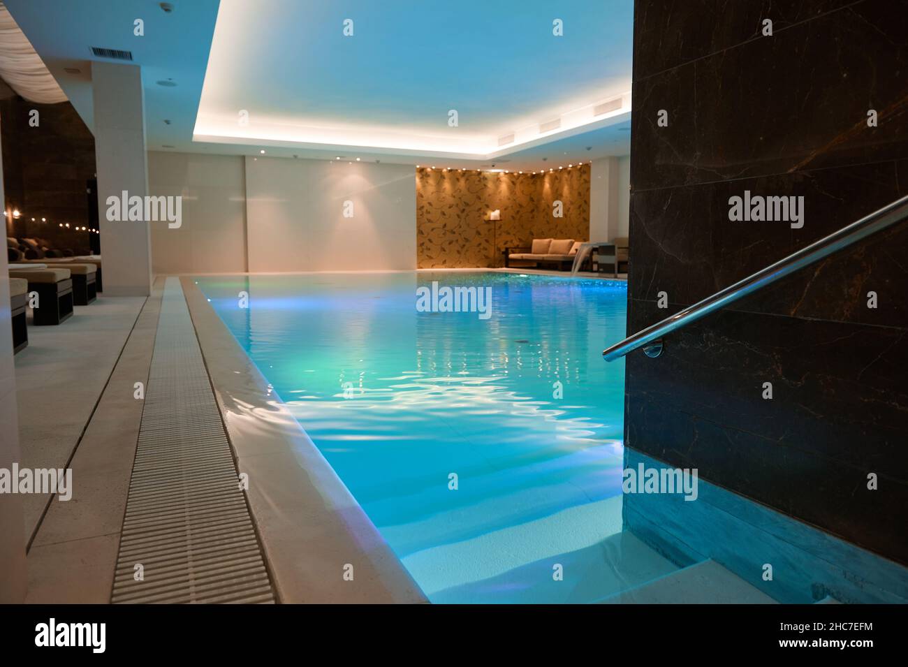 View of a luxurious modern interior design of a wellness spa center ...