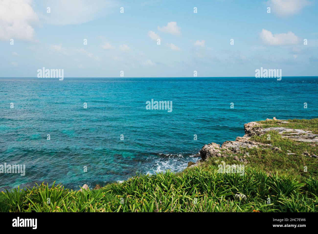 View of beautiful blue waters, Isla Mujeres, Mexico Stock Photo - Alamy
