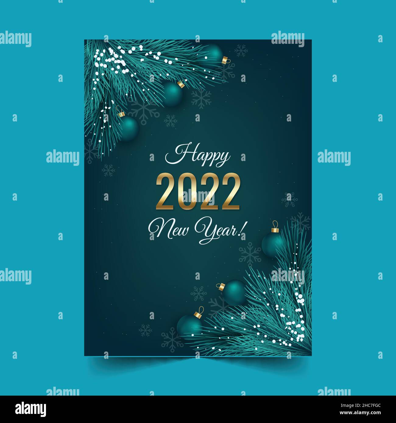 realistic new year greeting card template abstract design vector ...